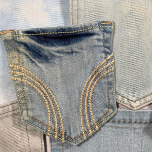 6 Denim Pockets Faded Assorted Small Medium Large Size Set of - Etsy