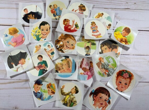 Vintage Stickers Repurposed Book Pages Junk Journal Paper | Etsy