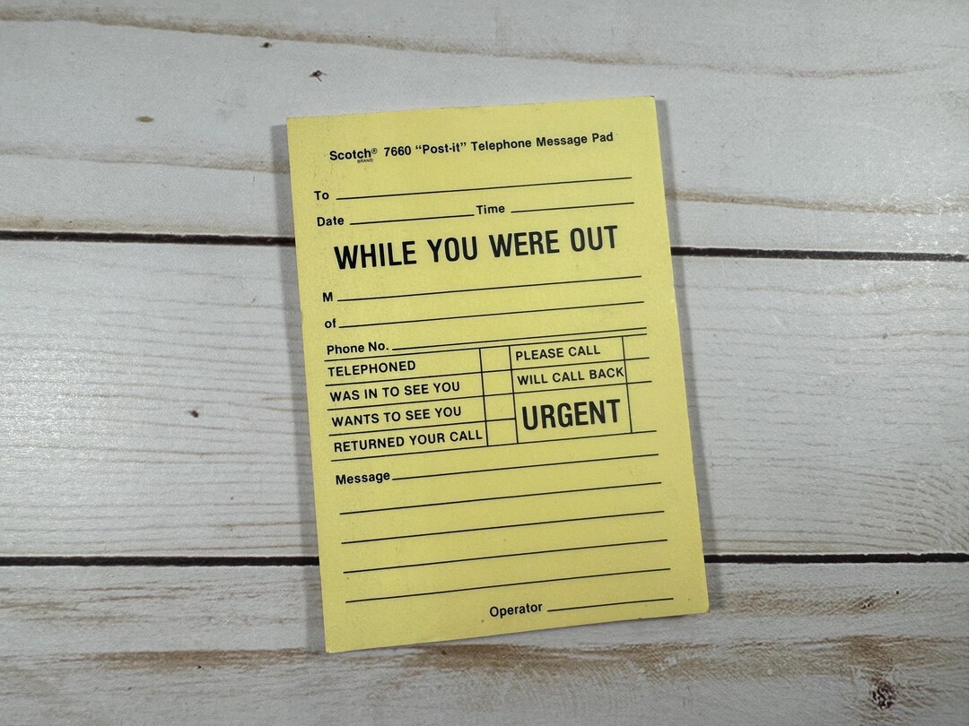 Scotch Post-it Telephone Message Pad Parcial Pad 23 Pages Ephemera ...