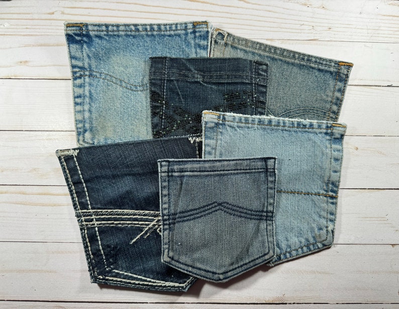 5 Distressed Denim Pockets: Ripped & Stained, Repurposed Craft Supplies ...