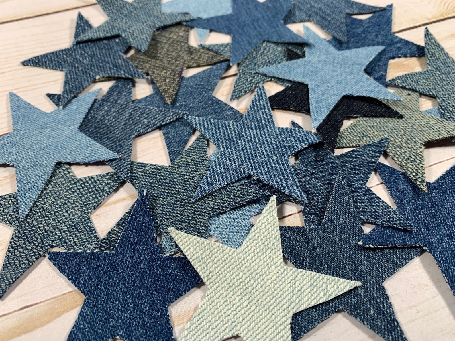 25 Denim Stars Small 2 Blue Jean Stars Quilting Hand Cut - Etsy