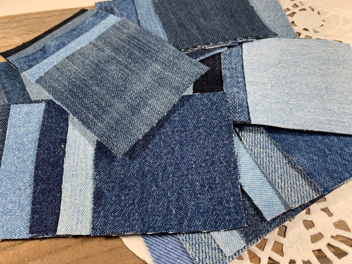 50 2 1/2 Denim Squares Blue Jean Quilt Squares | Etsy