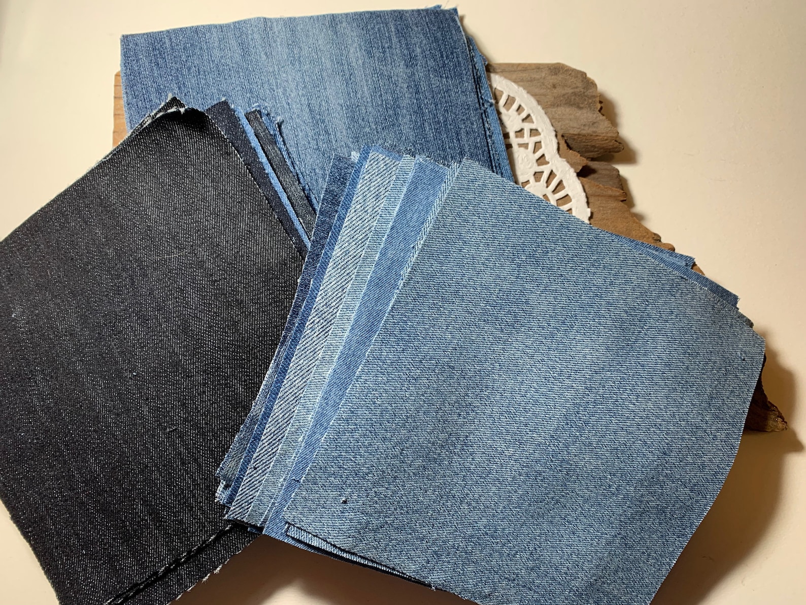 20 Hand Cut Denim Quilt Squares: Blue Jean Patchwork (6.5") - Etsy