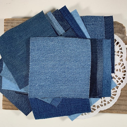 50 2 1/2 Denim Squares Blue Jean Quilt Squares - Etsy