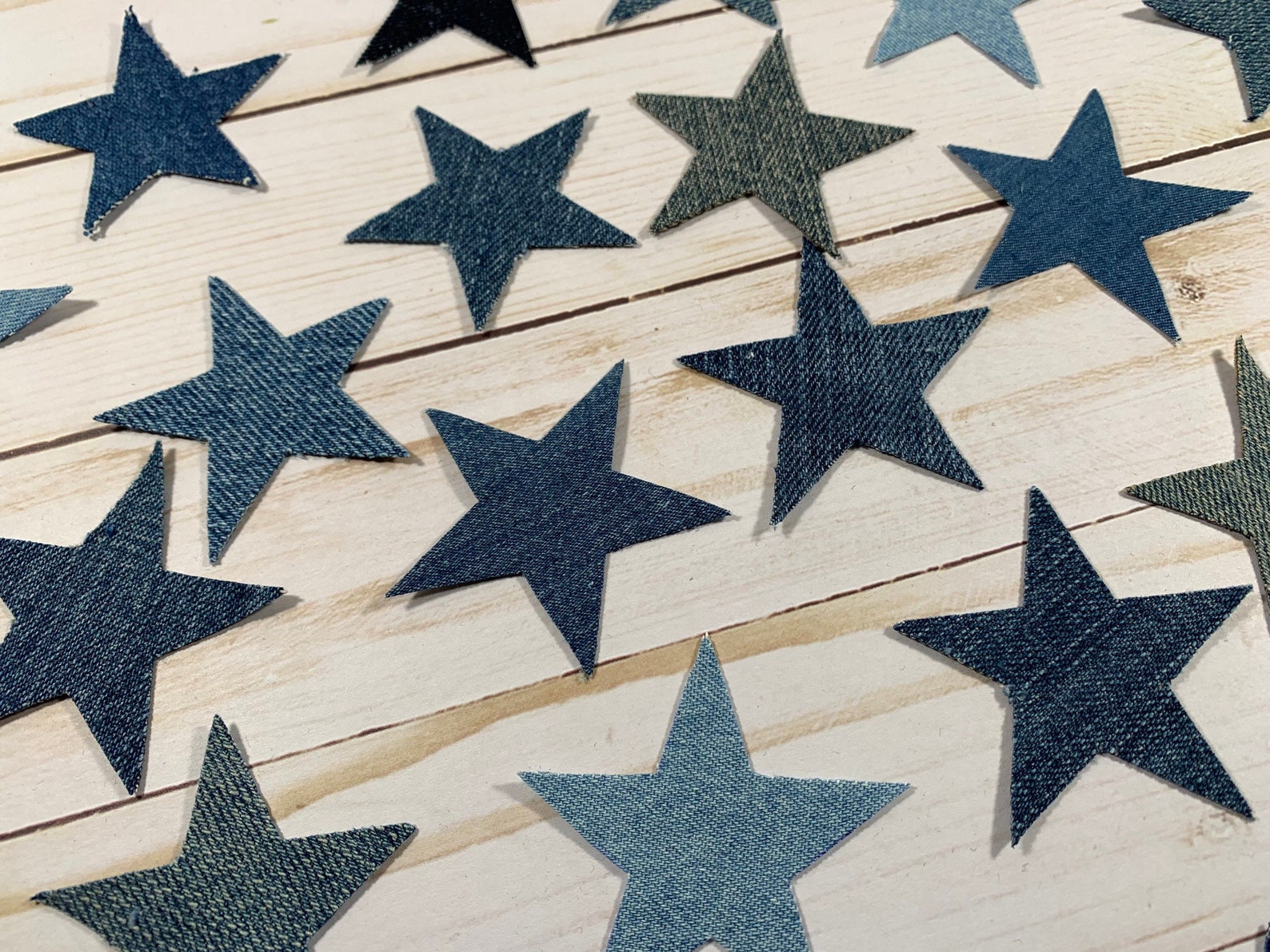 25 Denim Stars Small 2 Blue Jean Stars Quilting Hand Cut - Etsy