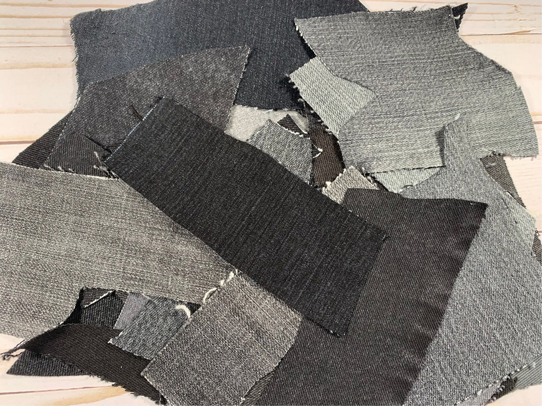 50 Black Denim Scraps: Assorted Sizes for Sewing & Crafting - Etsy