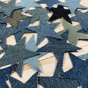 25 Denim Stars Small 2 Blue Jean Stars Quilting Hand Cut Patchwork ...