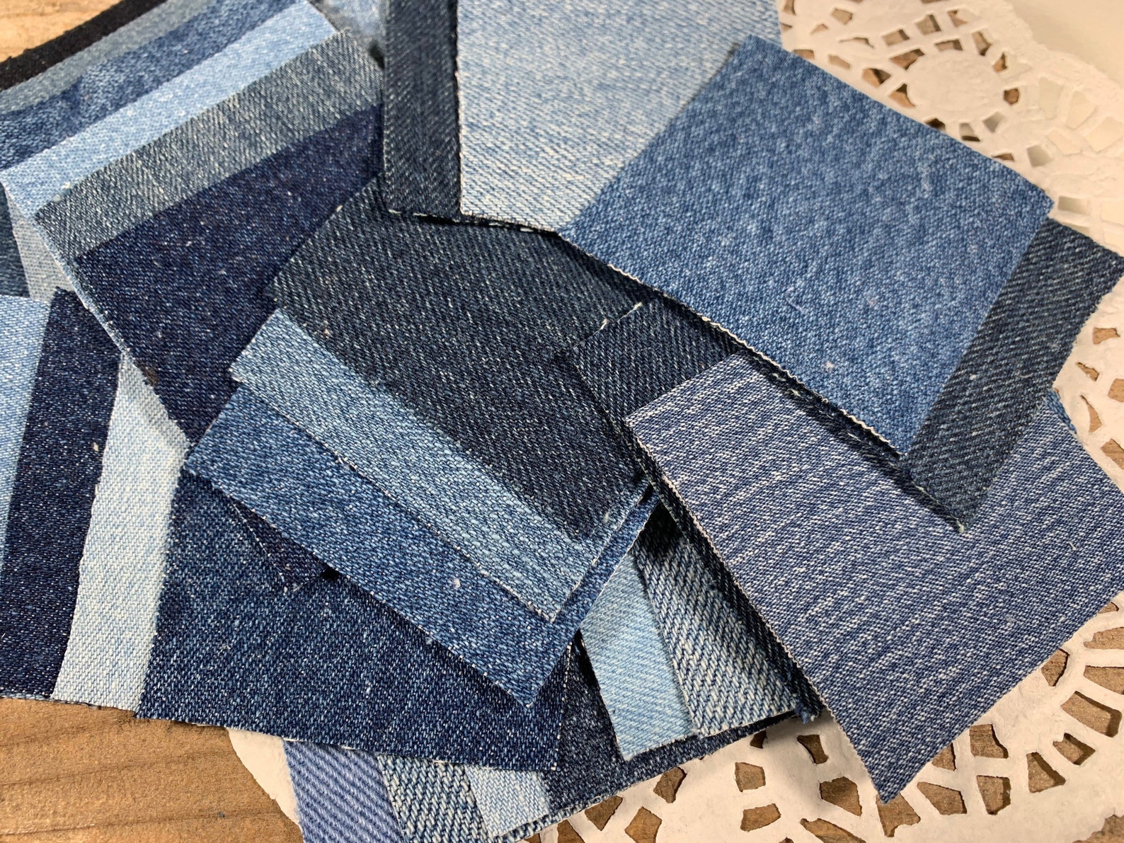 50 2 1/2 Denim Squares Blue Jean Quilt Squares | Etsy