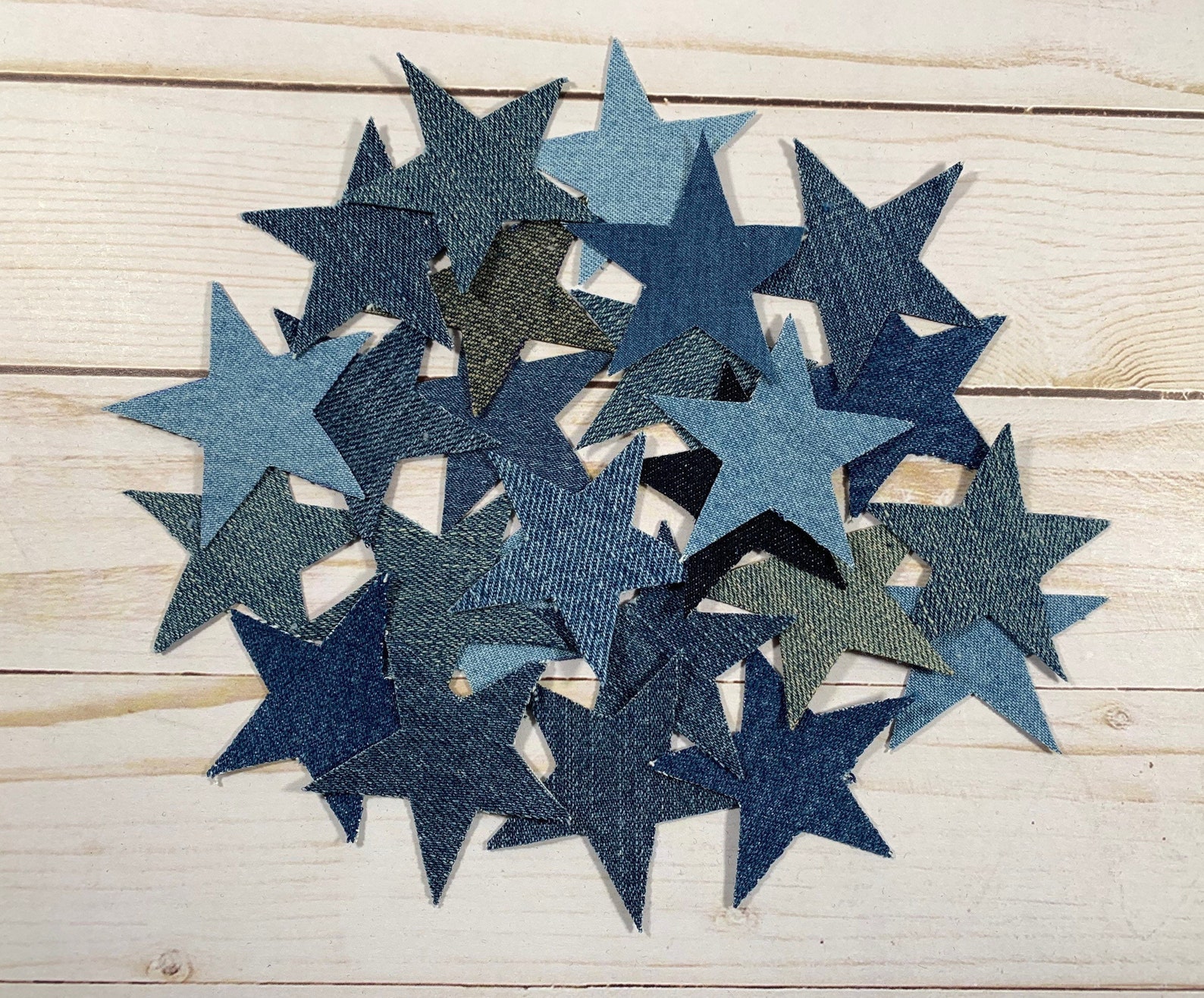 25 Denim Stars Small 2 Blue Jean Stars Quilting Hand Cut - Etsy