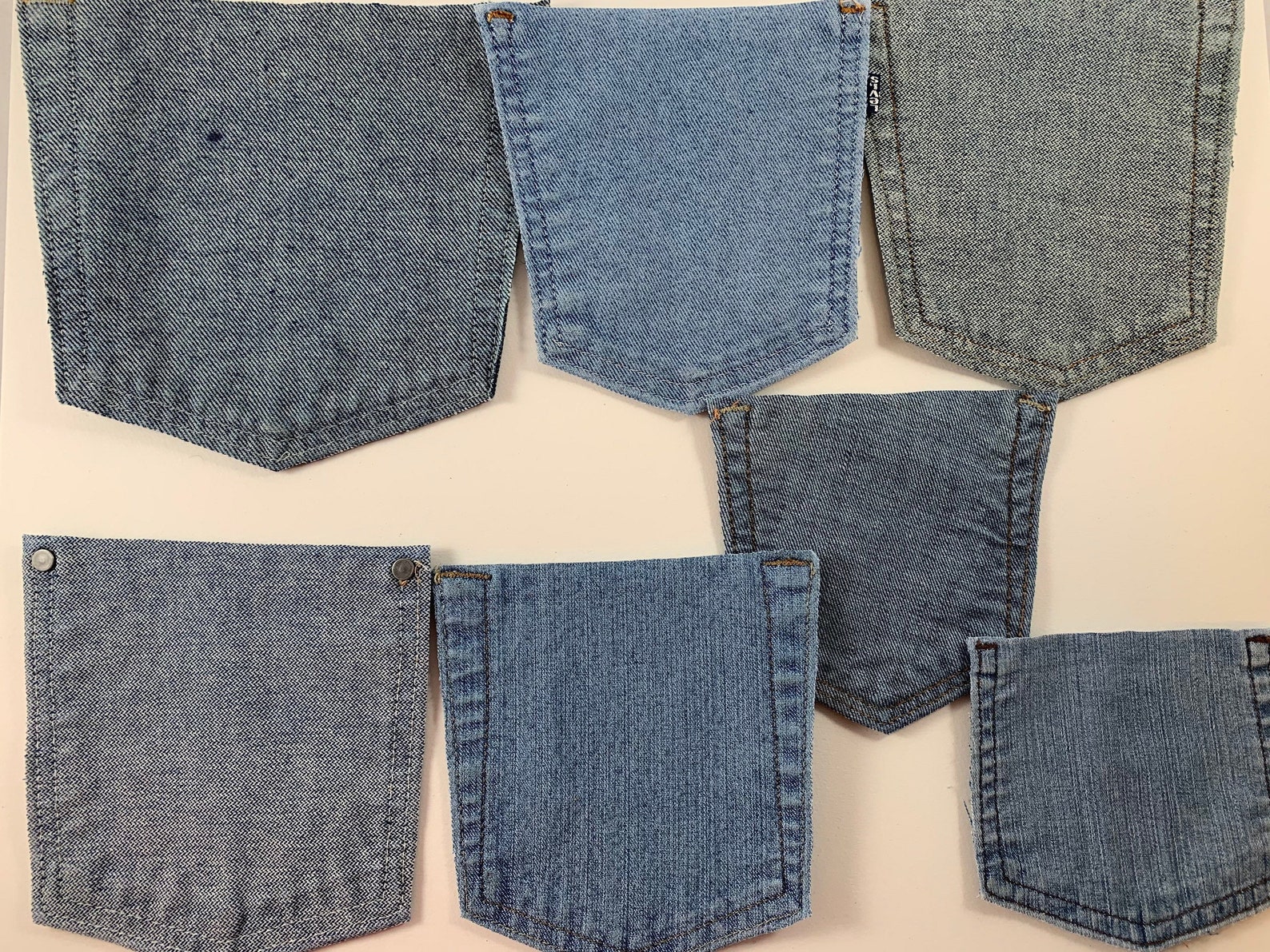 Repurposed Denim Pockets: Assorted Sizes, Set of 5 - Etsy