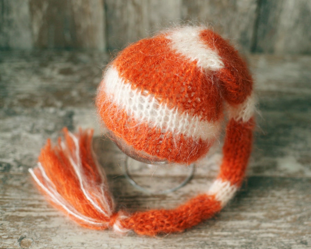 Newborn Munchkin Hat Knitted Mohair Baby Girl Boy Hatstripe - Etsy