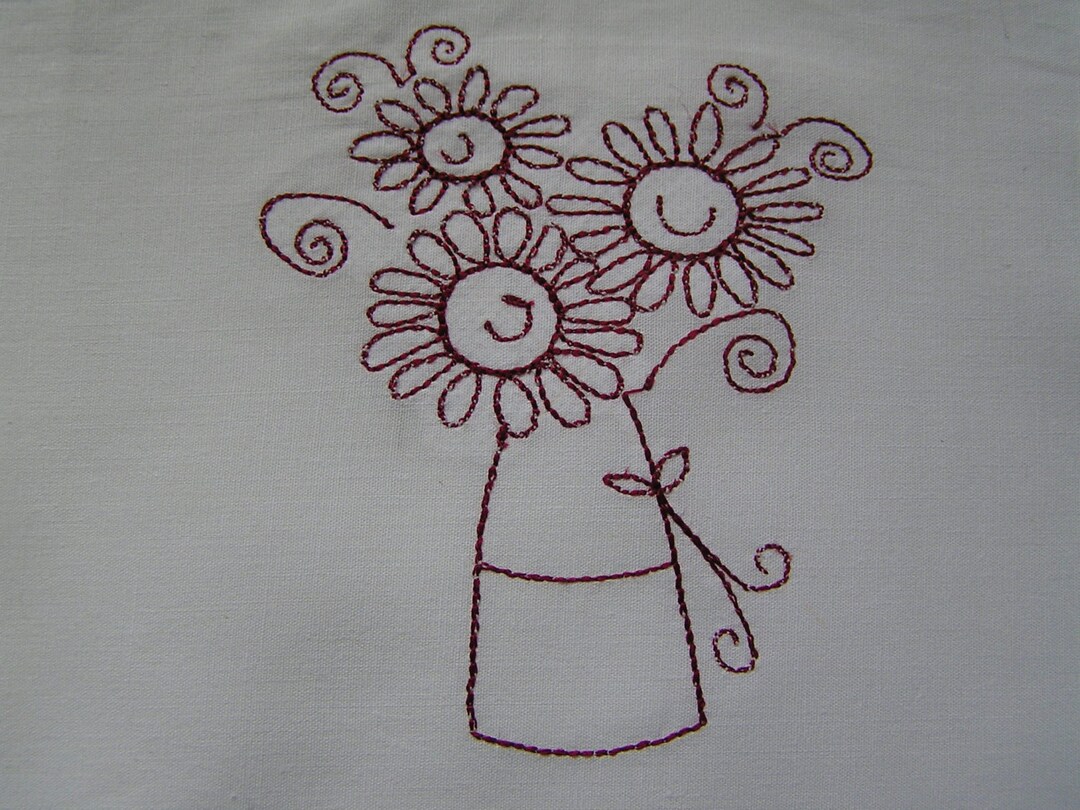 Set of 10 Redwork Embriodery Designs Perfect for Embroidering on Tea ...