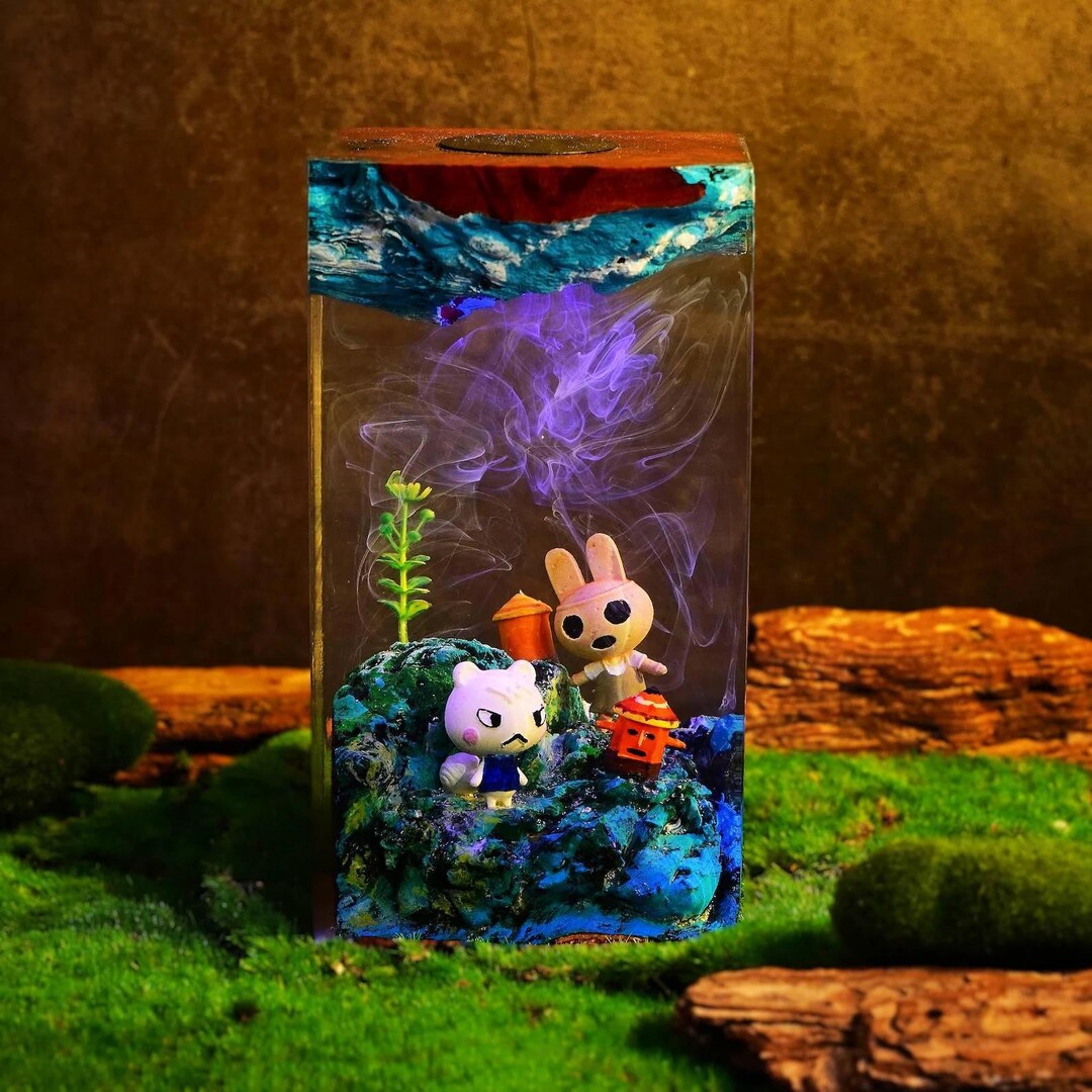 Marshal & Coco Resin Lamp, Animal Crossing-inspired Decor, the Bell ...