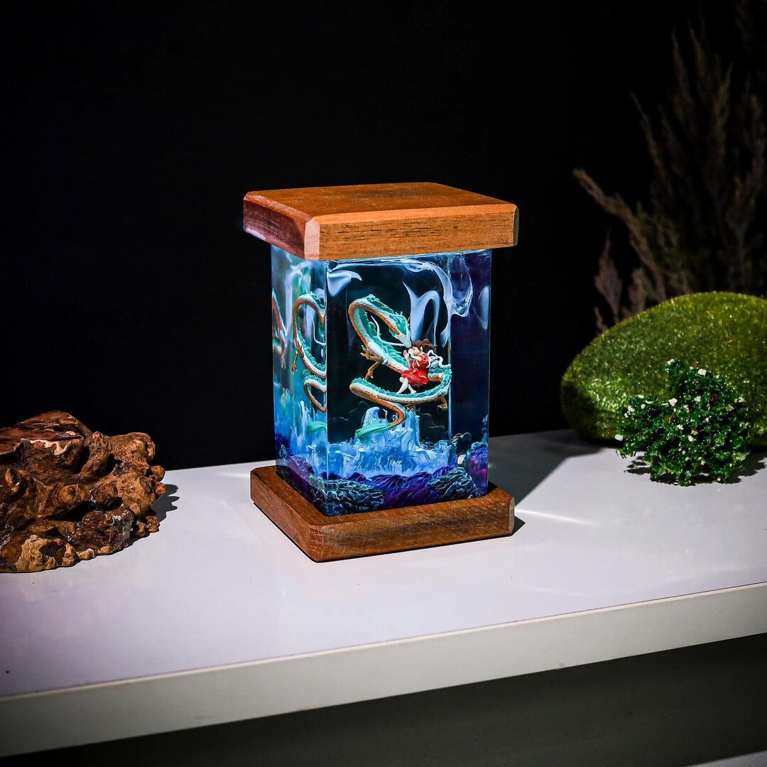 Haku Chihiro Resin Lamp, Spirited Away Anime Light, Handmade Ghibli ...