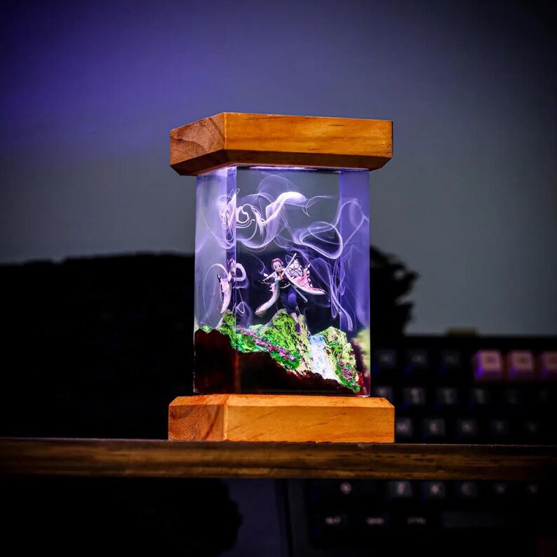 Kocho Shinobu Ichiban Resin Lamp – Handmade Demon Slayer Butterfly ...