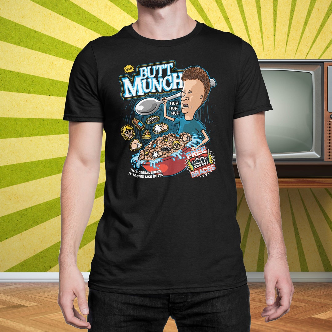 Butt Munch Cereal T-shirt Buttmunch 90s Cartoon TV Show Movie Mashup ...