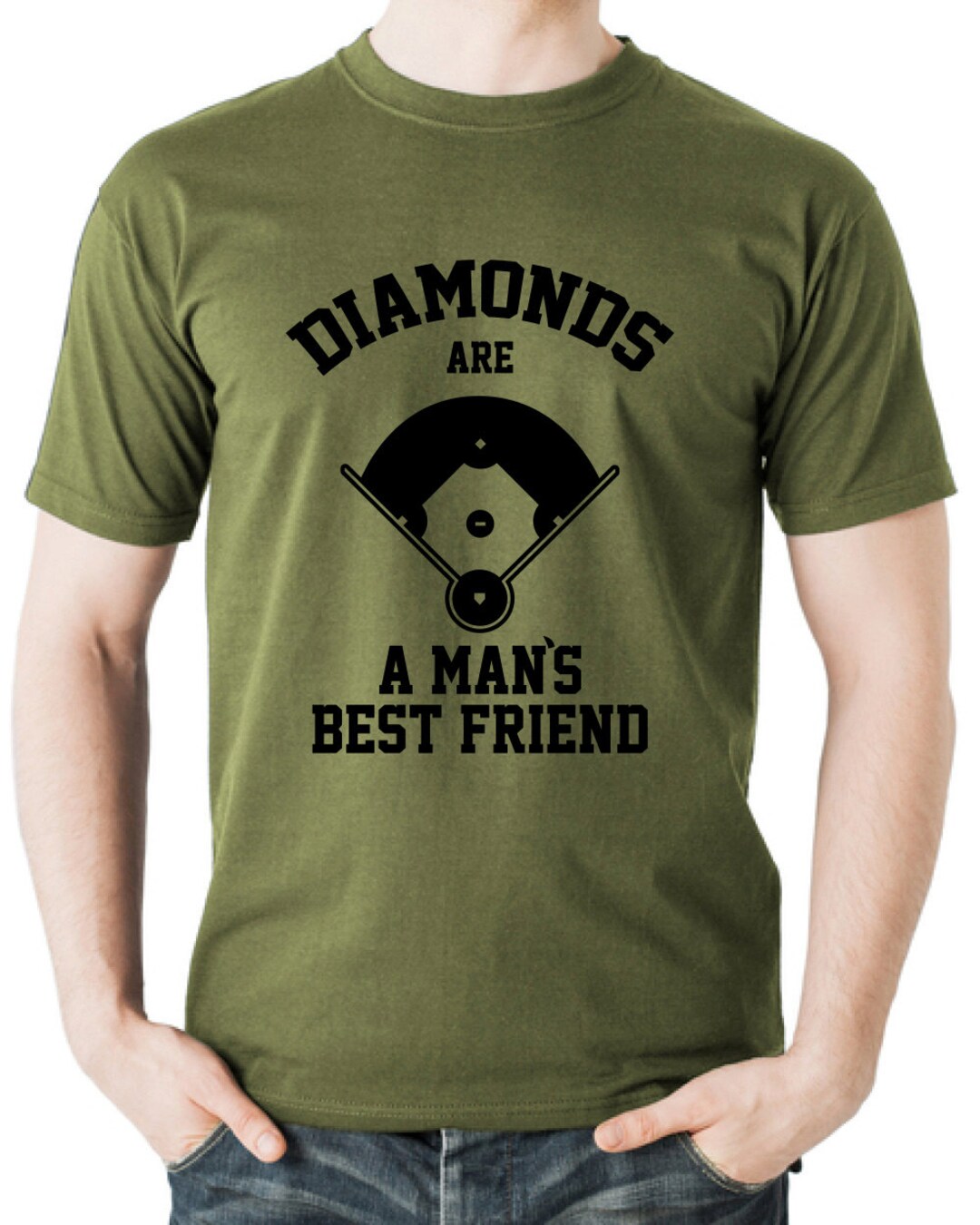 Diamonds Are A Mans Best Friend Baseball Softball Sports Funny Printed ...
