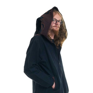 Mens Wizard Hood Cosplay Jacket in Black - Etsy