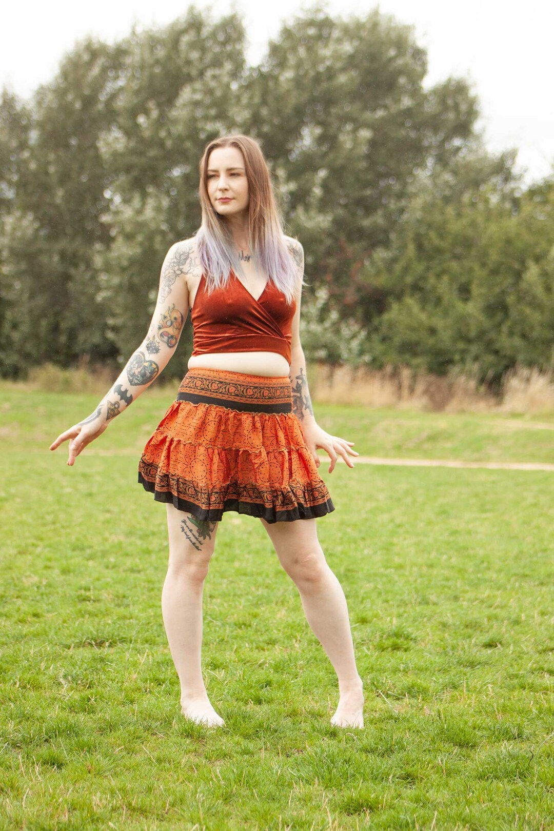 Floaty Mini Skirt, Upcycled Sari Rara Skirt, Hippie Summer Miniskirt ...