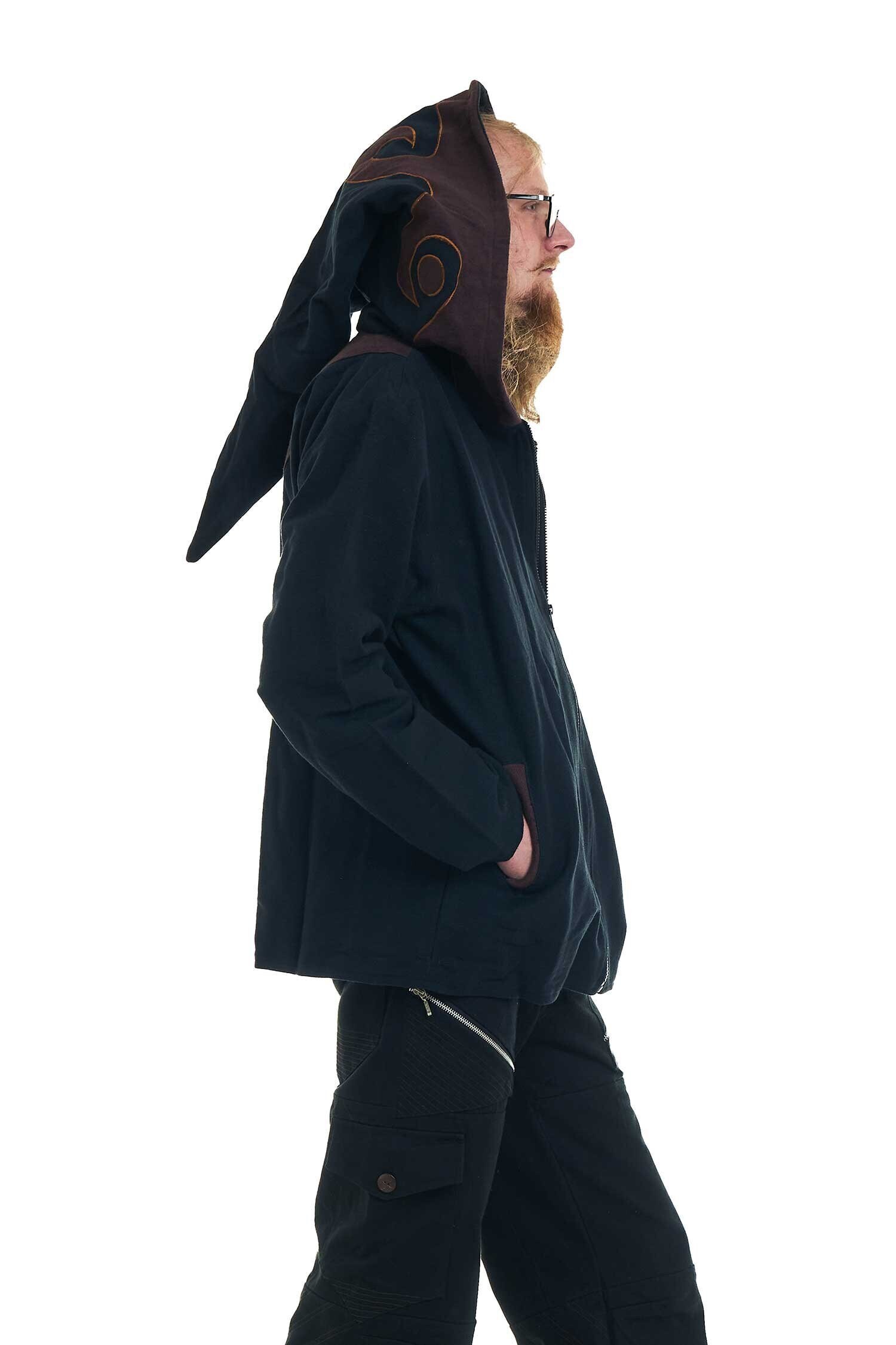 Mens Wizard Hood Cosplay Jacket in Black - Etsy
