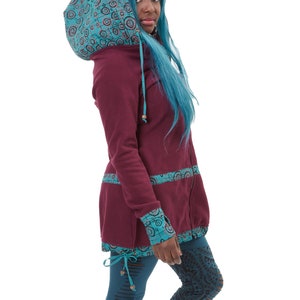 Fae Fleece Jacket in Maroon - Etsy UK