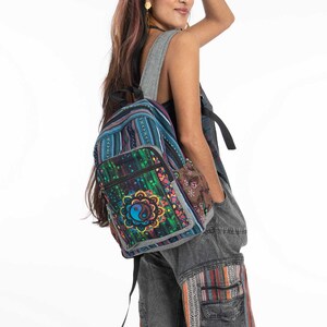 Colourful Hippy Backpack, Mandala Boho Rucksack, Yin Yan Festival Bag ...