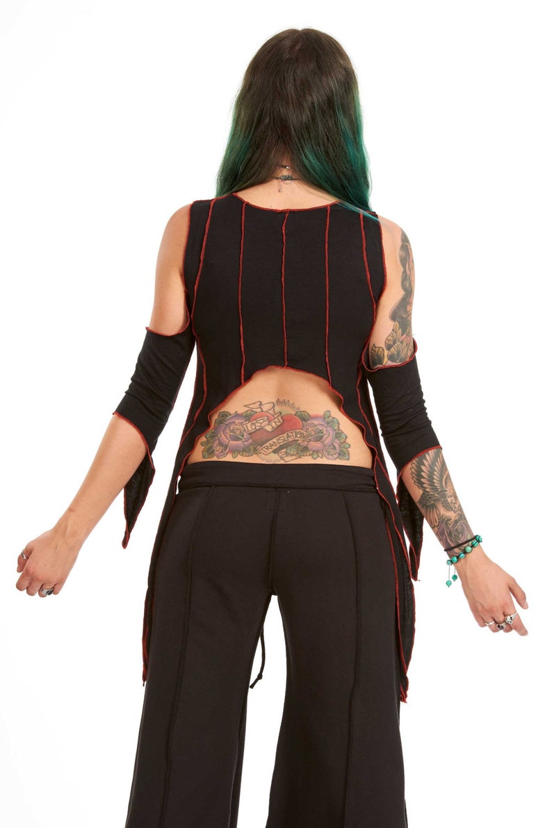 GOTHIC CROP TOP Goth Faerie Psy Trance Shoulderless Cut Out - Etsy