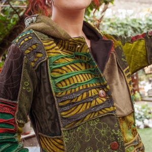 Warm Patchwork Festival Coat, Velvet Patch Work Coat, Warm Hippy Jacket ...