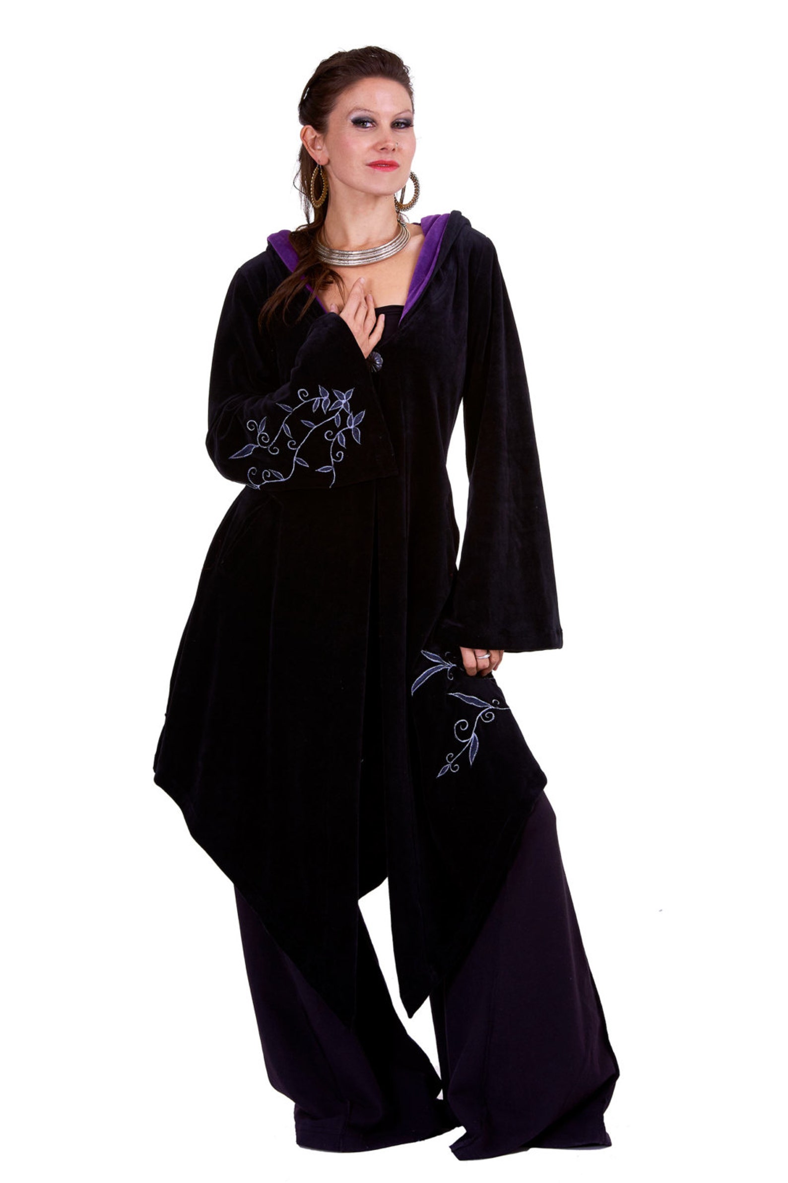GOTHIC FAERIE COAT Long Velvet Goth Jacket Halloween Witches - Etsy UK