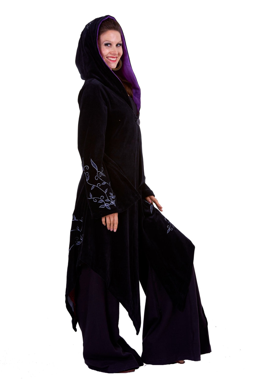 GOTHIC FAERIE COAT Long Velvet Goth Jacket Halloween Witches - Etsy UK