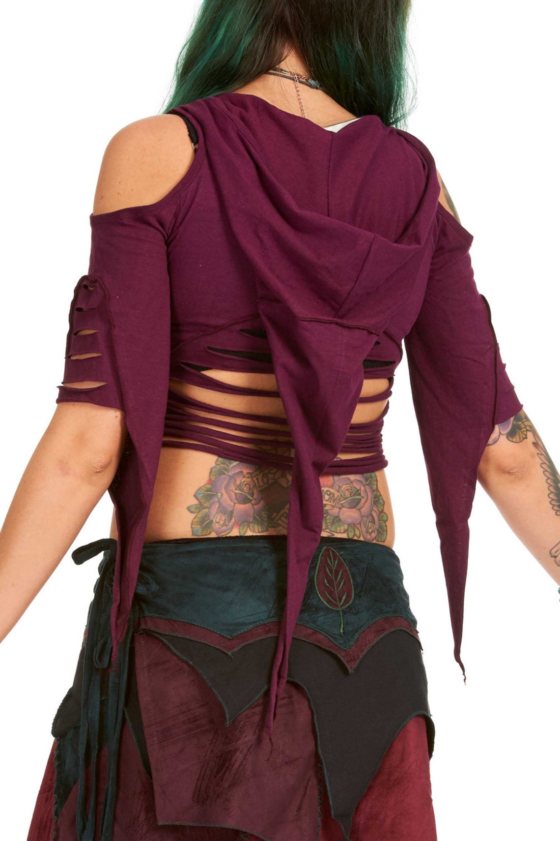 BURGUNDY PIXIE TOP Slashed Psy Pixie Top Psy Trance Top - Etsy UK