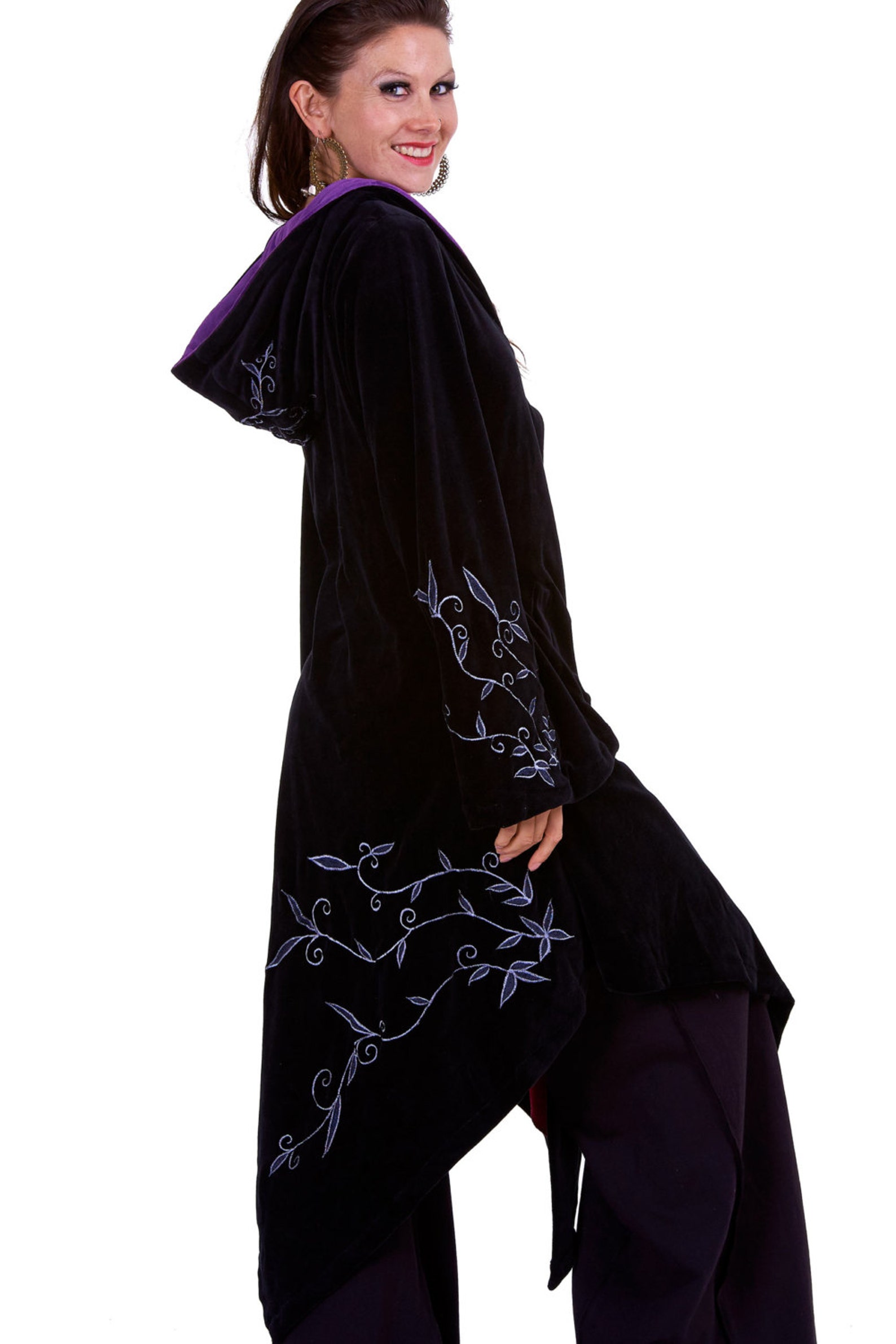 GOTHIC FAERIE COAT Long Velvet Goth Jacket Halloween Witches - Etsy UK