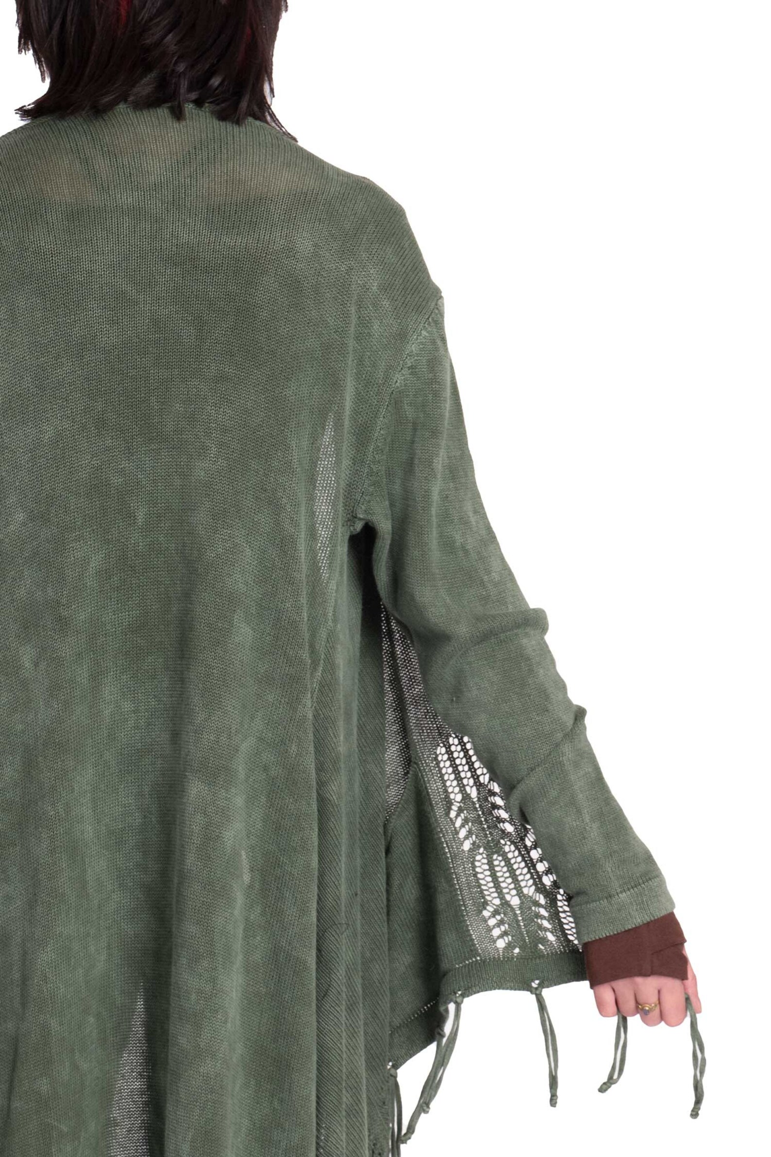 Stonewash Lace Knit Jacket in Green - Etsy