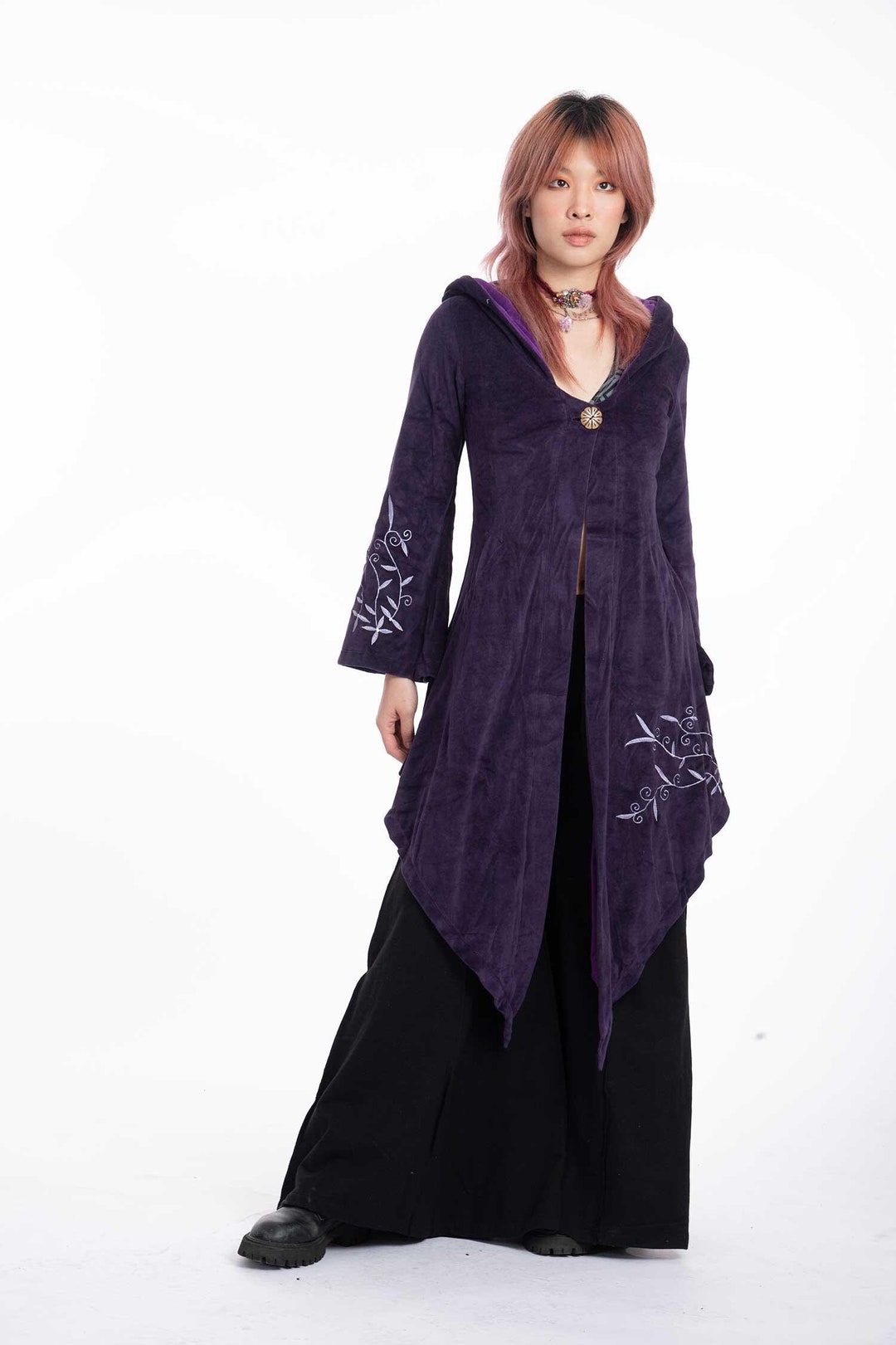 Velvet Faerie Goddess Coat in Purple, Adult Fairy Costume, Fantasy ...