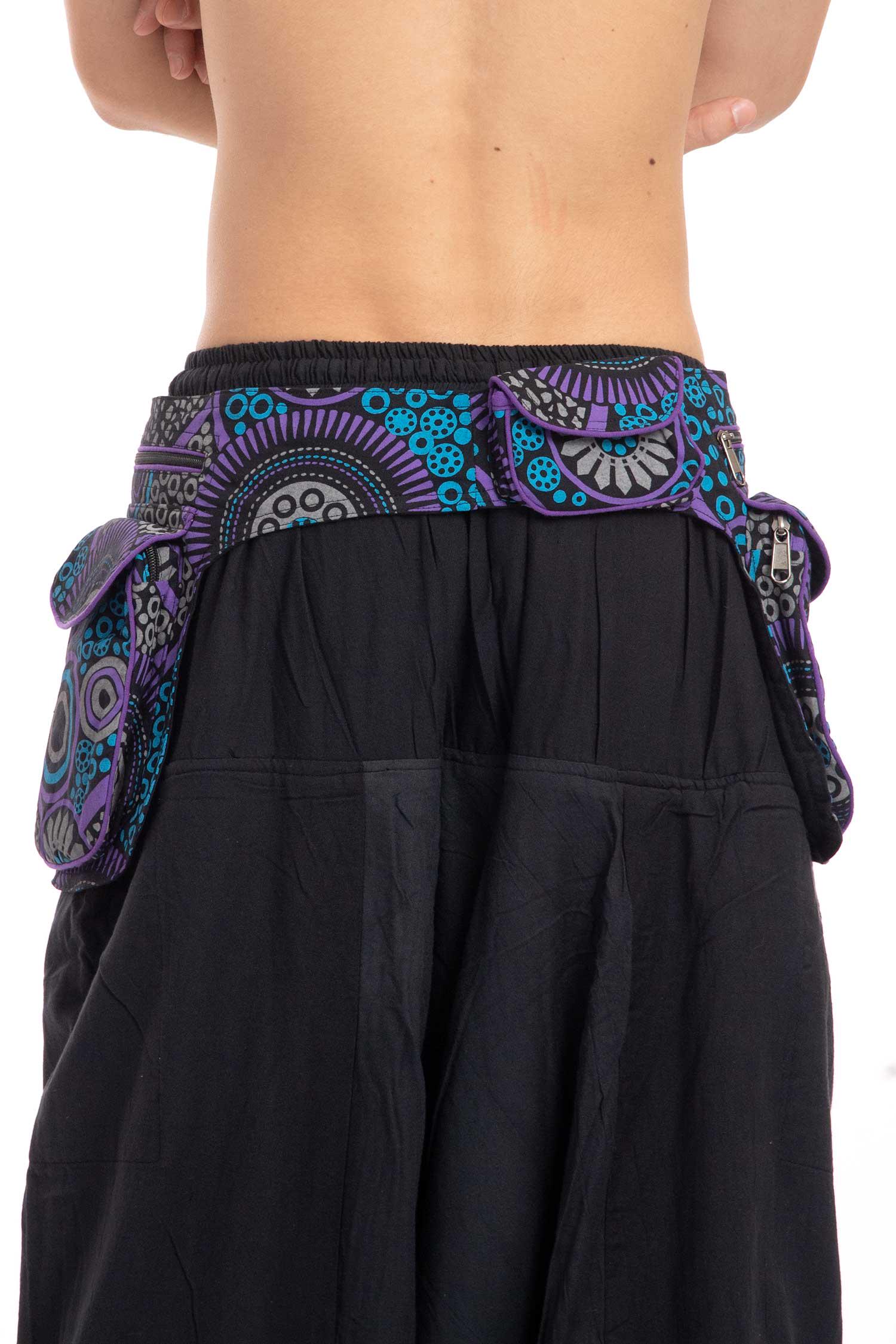 Geometric Print Double Festival Pocket Belt, Rave Techno Belt ...