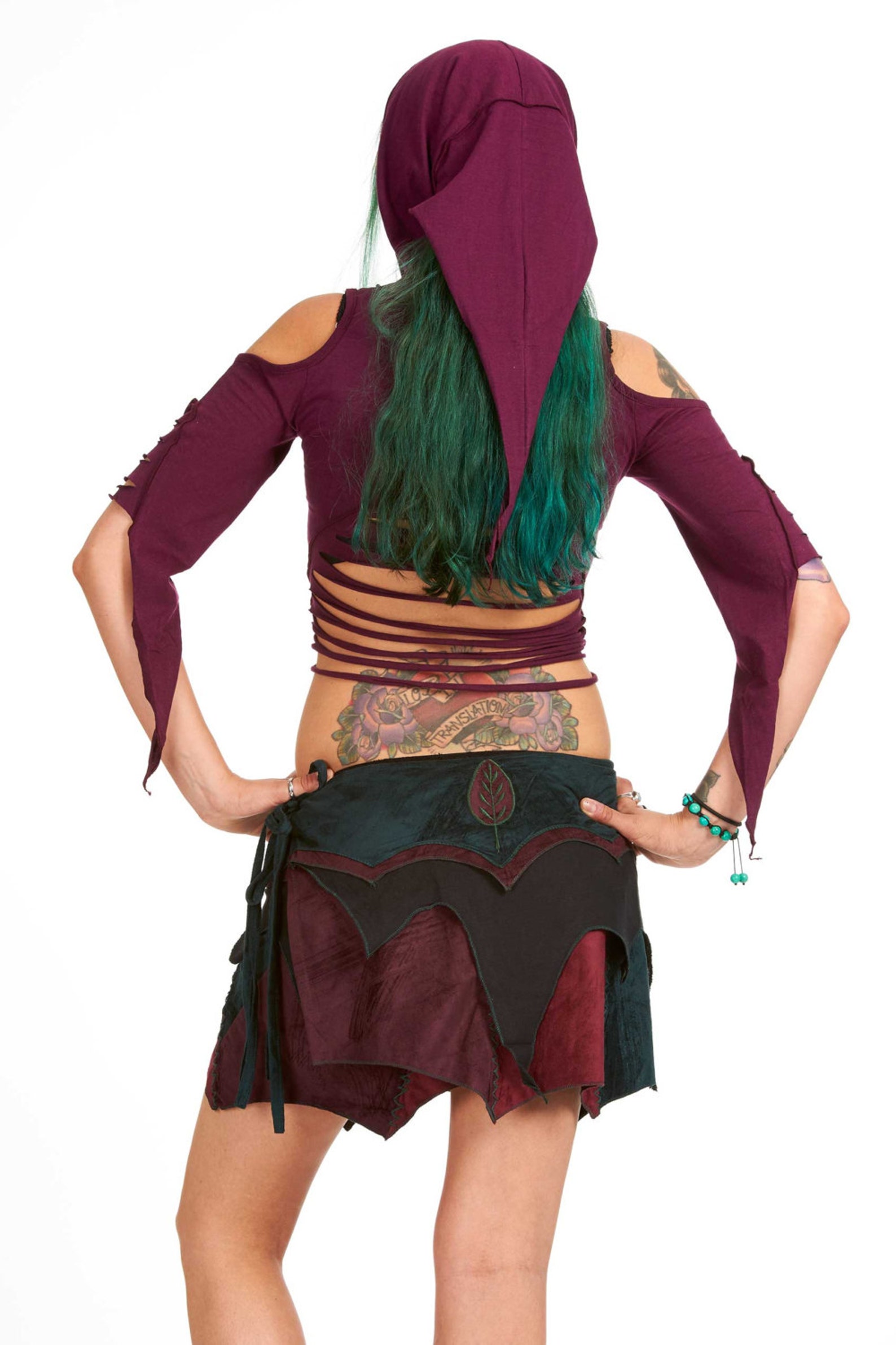 BURGUNDY PIXIE TOP Slashed Psy Pixie Top Psy Trance Top - Etsy UK