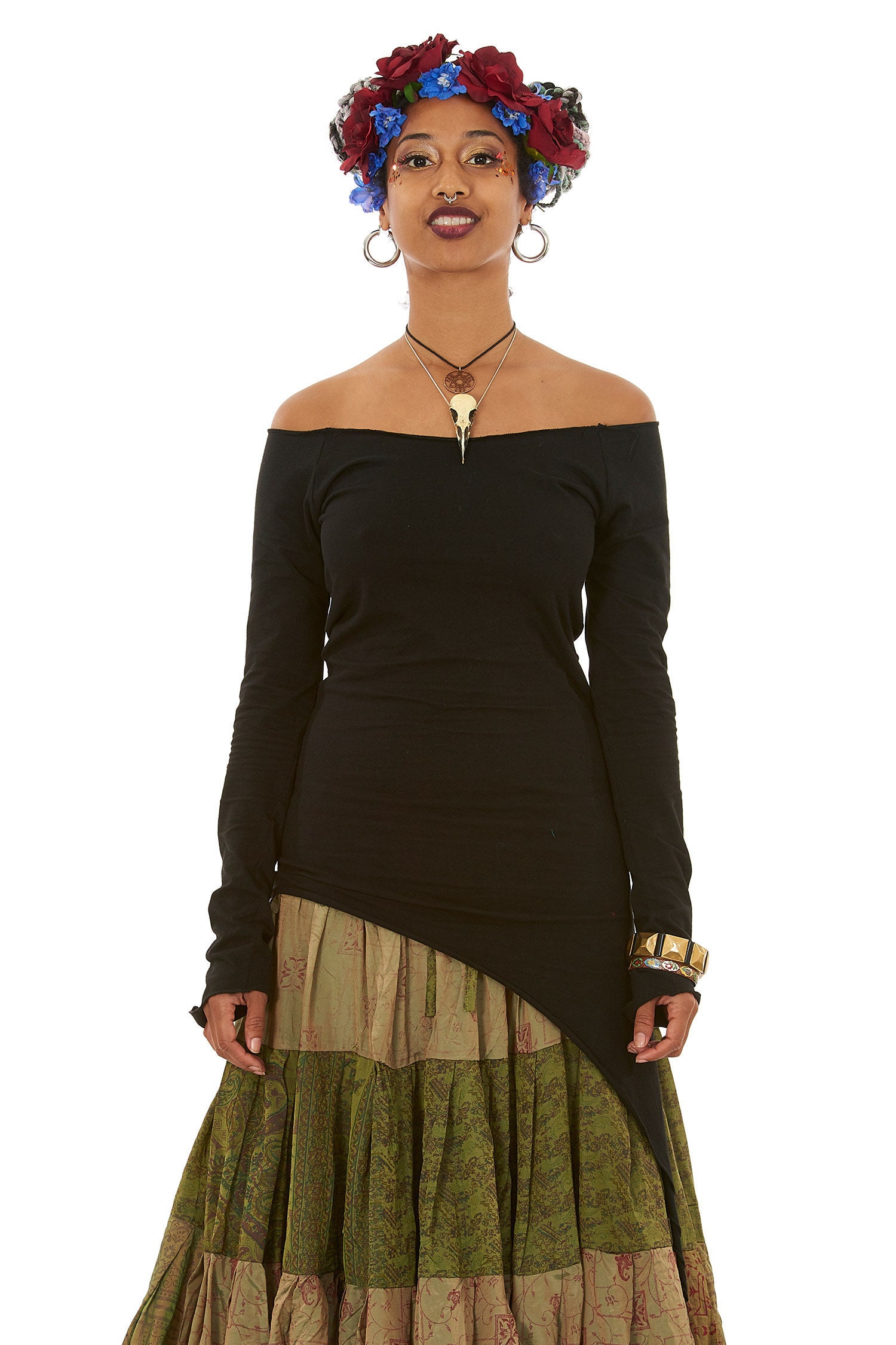 ASYMMETRICAL PSYTRANCE TOP long sleeve psy trance top Goa | Etsy