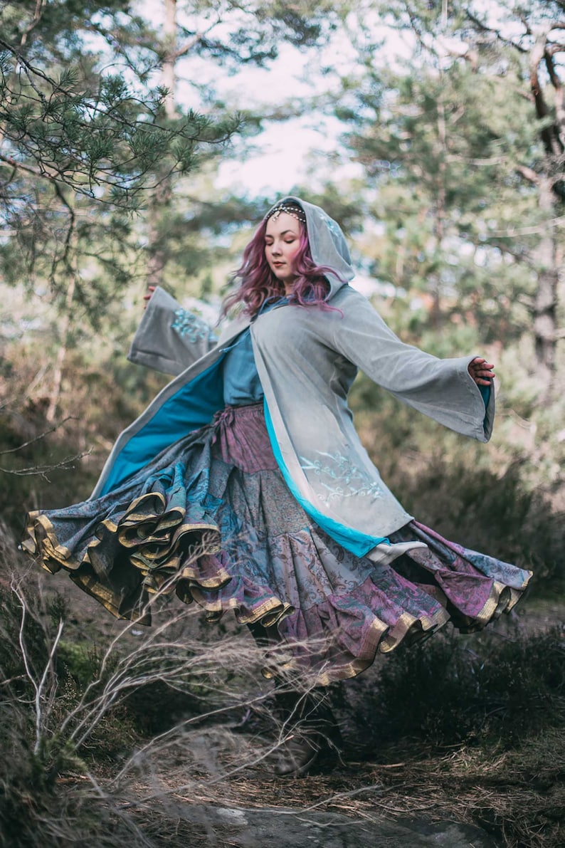 Elven Velvet Coat in Grey - Etsy UK