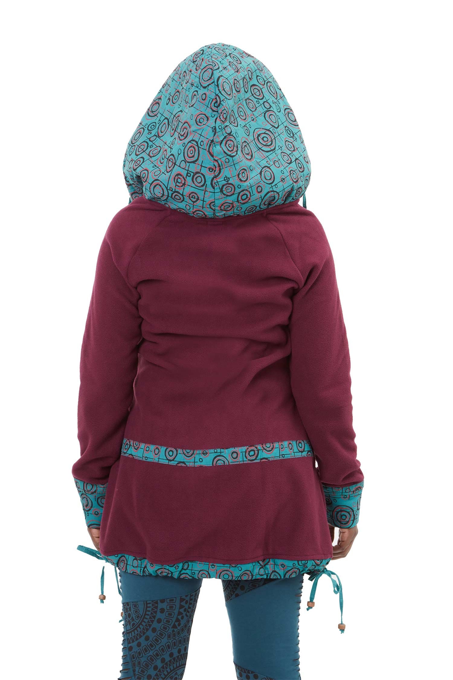 Fae Fleece Jacket in Maroon | Etsy UK