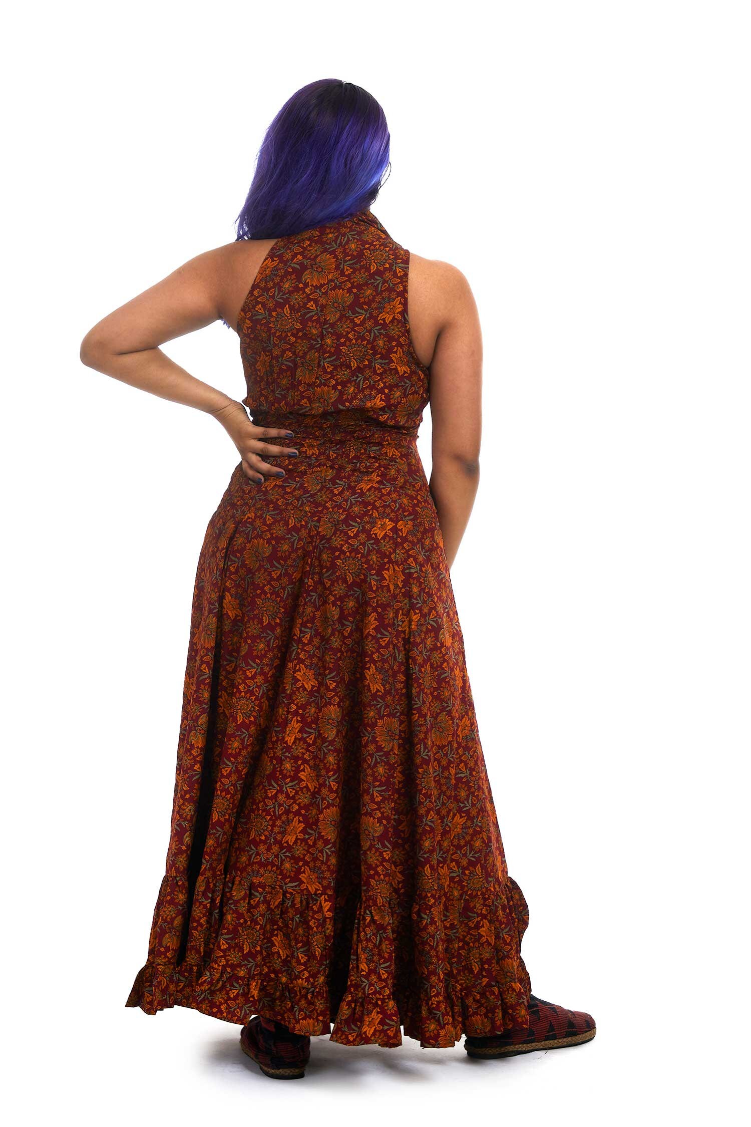 Long Full Boho Dress in Autumnal Colours - Etsy
