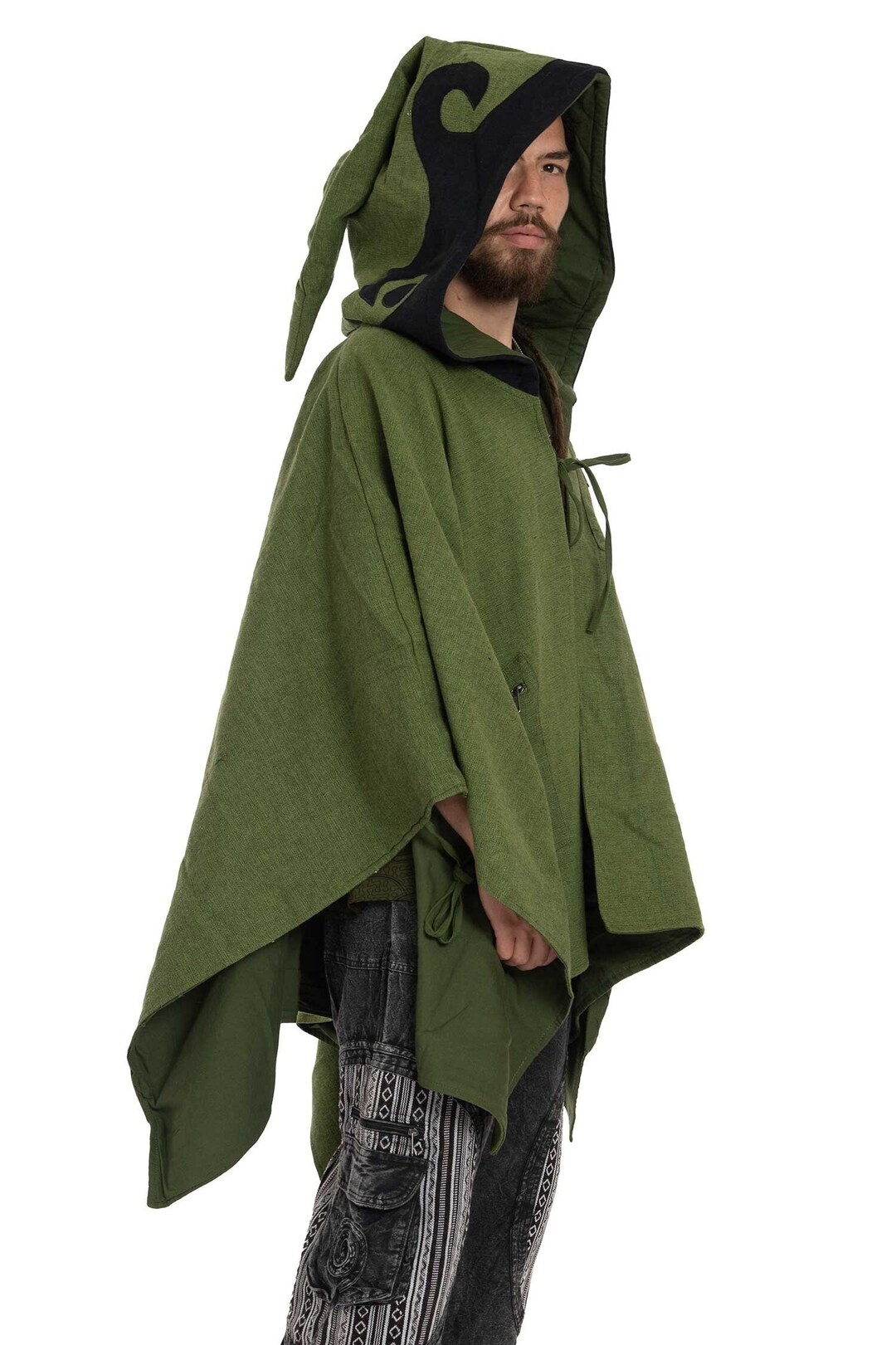 Mens Wizard Poncho in Green - Etsy UK