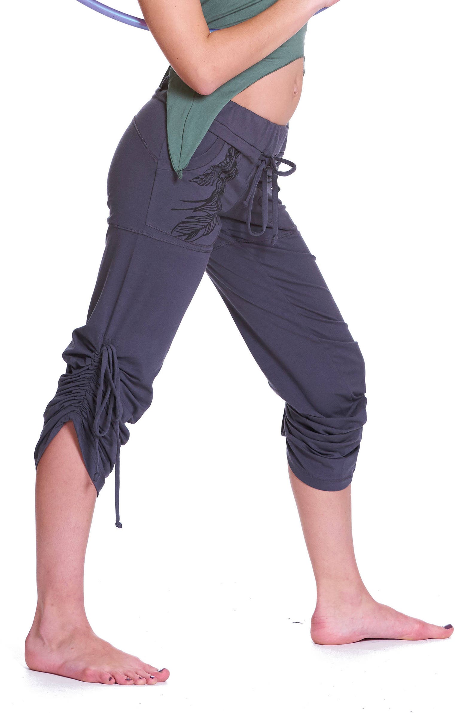 Organic Cotton Yoga Pants Trousers in Grey - Etsy UK
