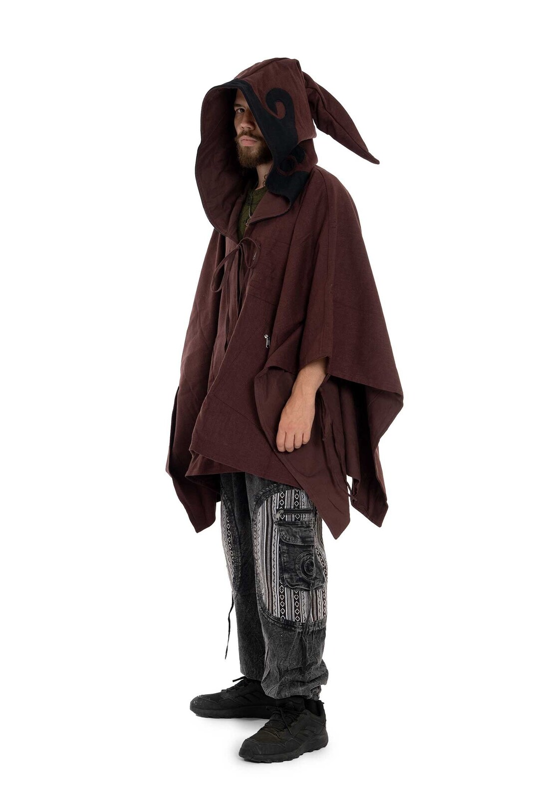 Mens Wizard Poncho in Brown - Etsy