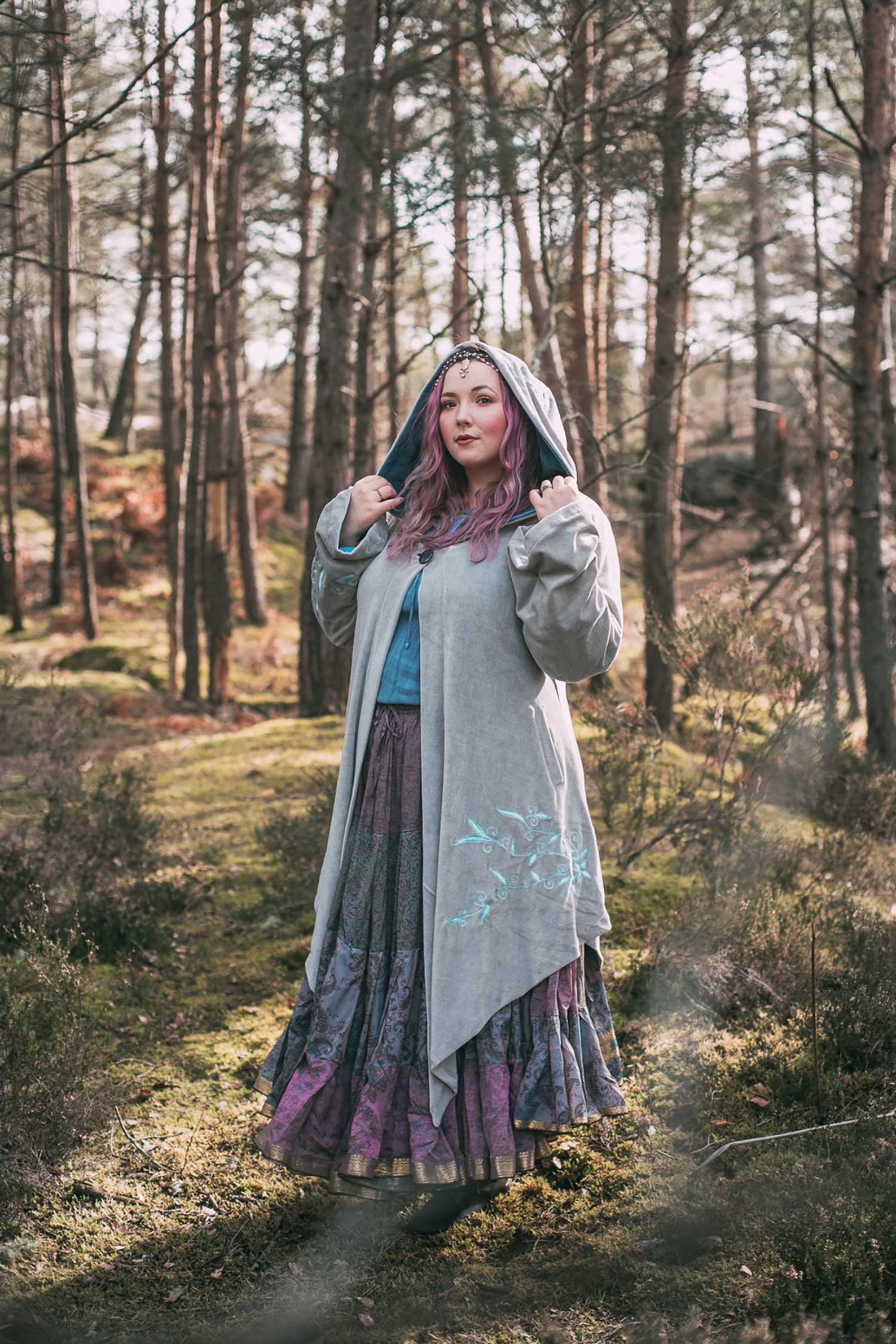 Elven Velvet Coat in Grey | Etsy