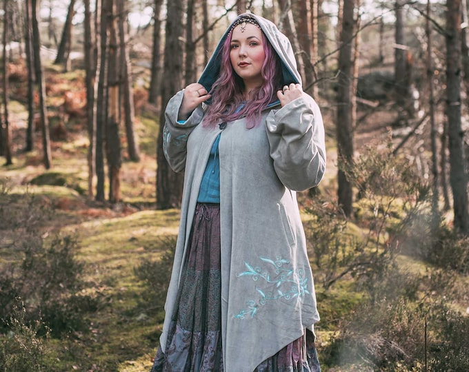 Elven Velvet Coat in Grey - Etsy UK