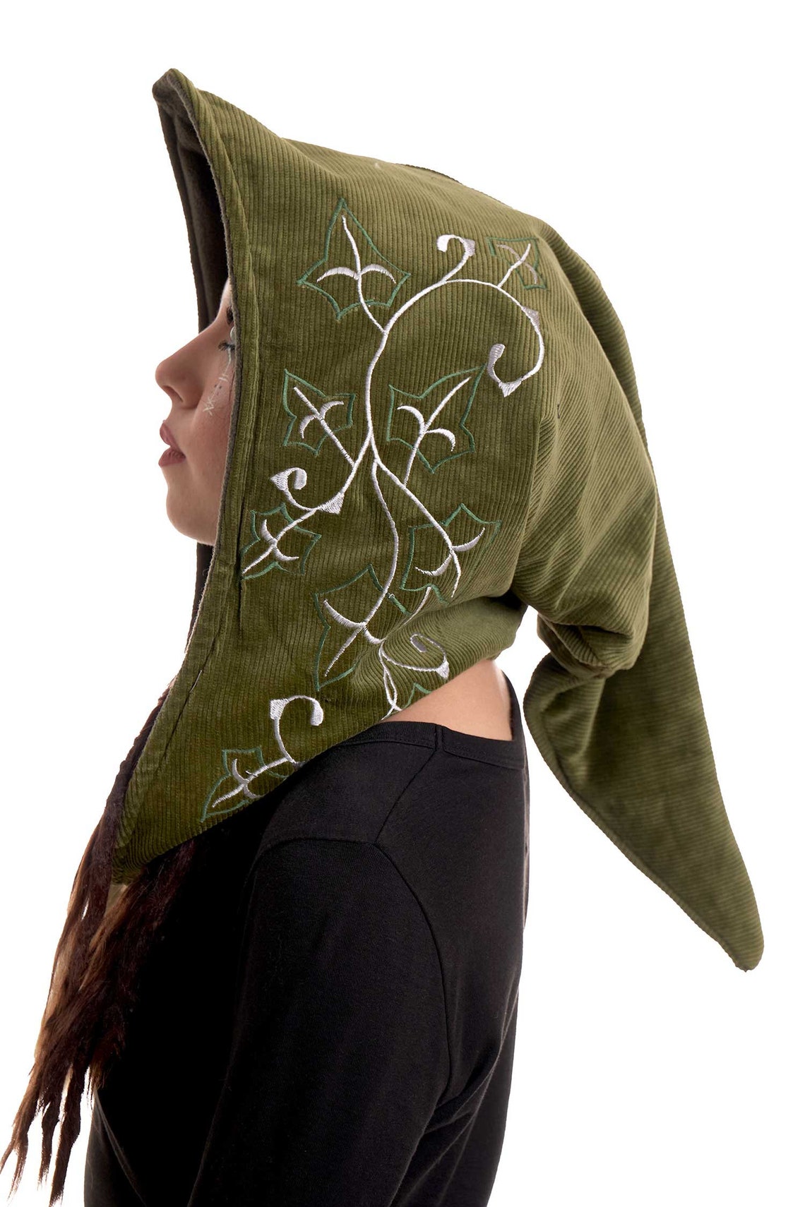 Elven Hood With Ivy Embroidery - Etsy