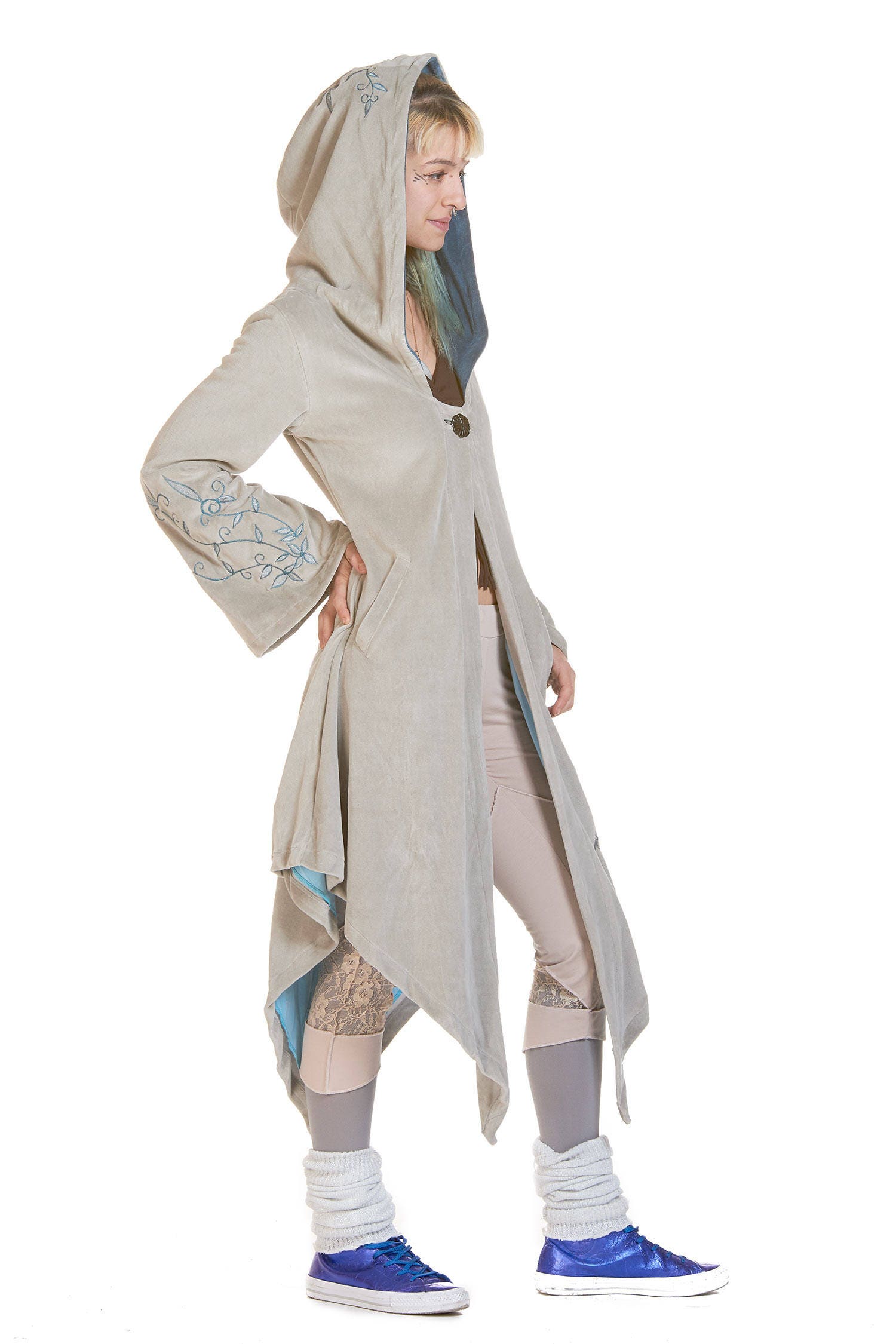 Elven Velvet Coat in Grey | Etsy