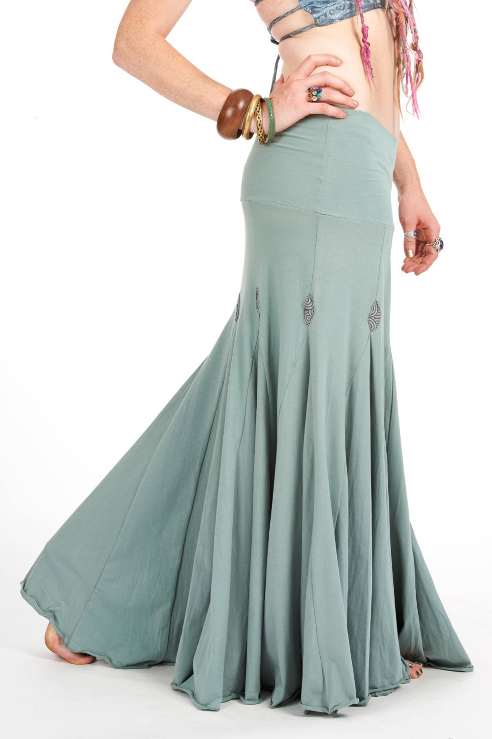 Mermaid Fishtail Skirt in Green Organic Cotton - Etsy UK
