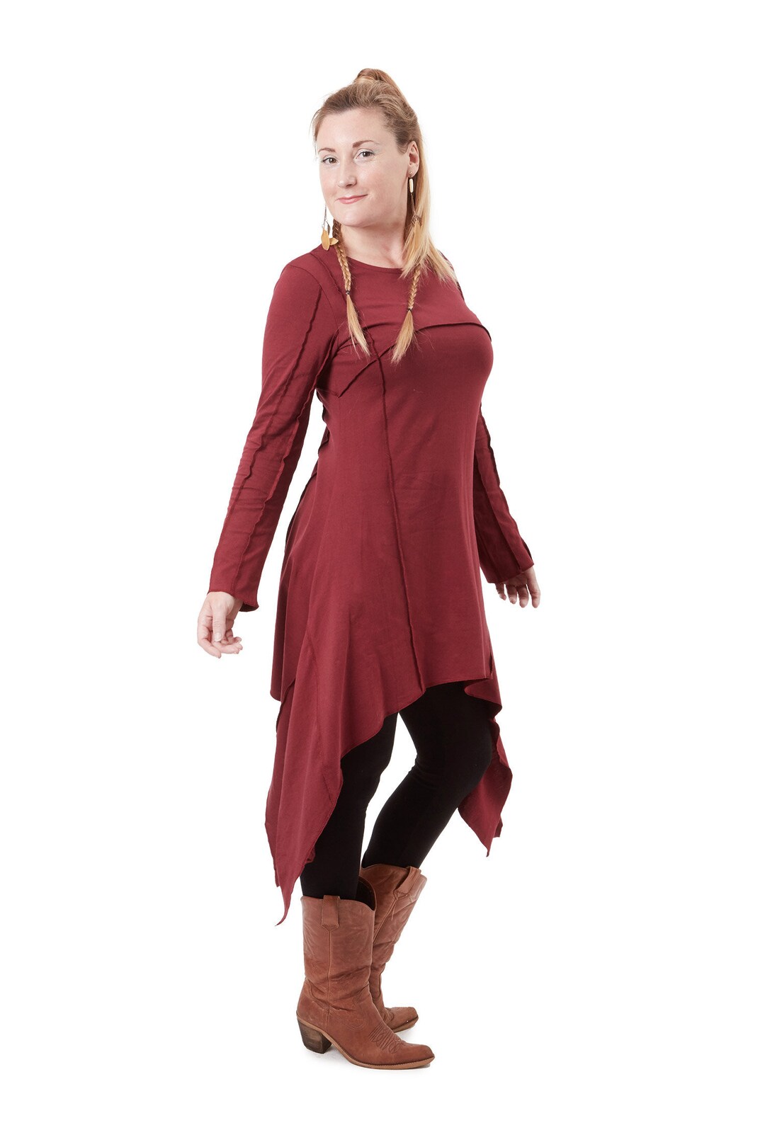 Red Cotton Long Sleeve Witch Dress - Etsy