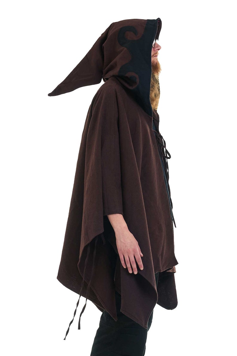 Mens Wizard Poncho in Brown | Etsy